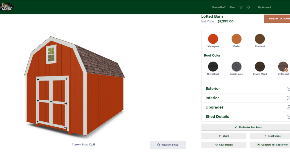 3D Shed Builder - Better Built Buildings LLC - Alaska Storage Sheds