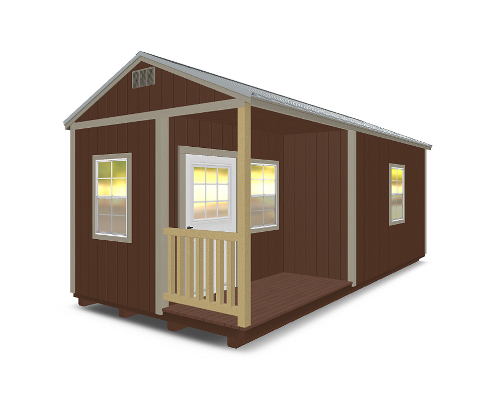 Corner Porch Lofted Barn Cabin - A1 Portable Buildings
