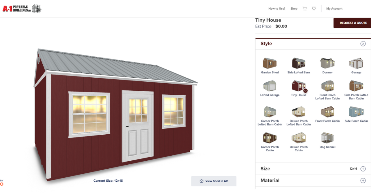3D Shed Builder - A1 Portable Buildings
