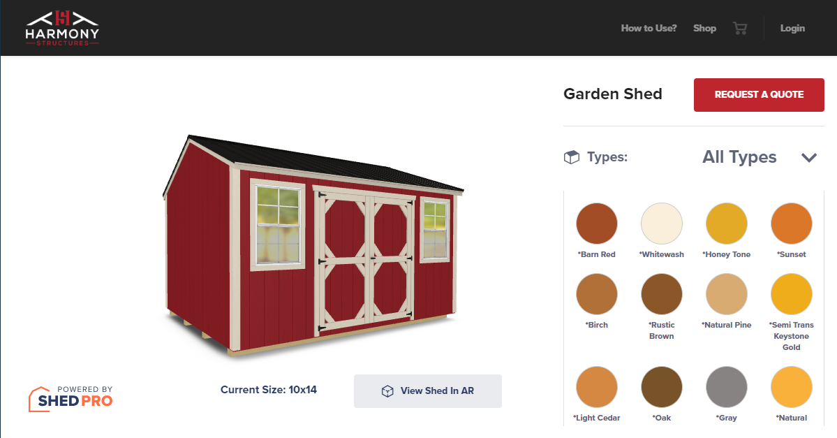 3D Shed Builder - Harmony Structures