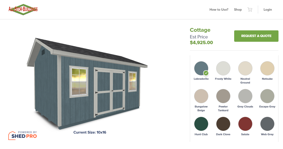 3D Shed Builder - All Stor Buildings