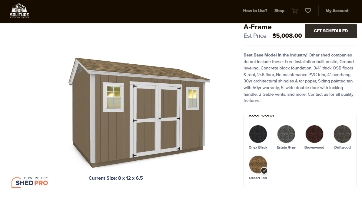 3D Shed Builder - Solitude Custom Sheds